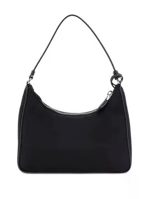 Prada Re-edition 2005 Tessuto With Saffiano Leather Mini Hobo Bag - Black