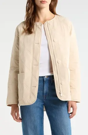 Caslon Quilted Patch Pocket Jacket