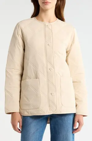 Caslon Quilted Patch Pocket Jacket