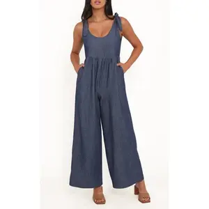 PETAL & PUP Ayla Chambray Jumpsuit - Denim