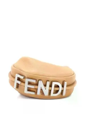 Fendi Graphy Leather Nano Hobo Bag - Neutrals