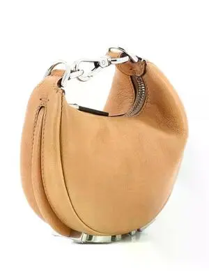 Fendi Graphy Leather Nano Hobo Bag - Neutrals