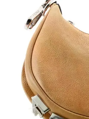Fendi Graphy Leather Nano Hobo Bag - Neutrals