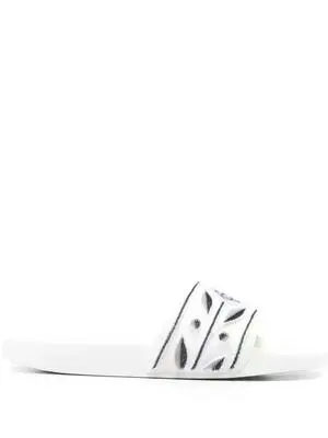 Casablanca Embroidered Slides - White