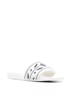 Casablanca Embroidered Slides - White