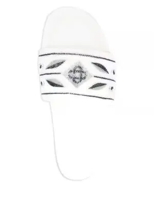 Casablanca Embroidered Slides - White