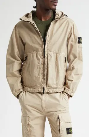 Stone Island Hooded Water Repellent Jacket - Desert