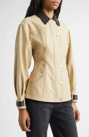 Veronica Beard Talla Water Repellent Cotton Jacket - Sand