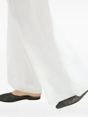Brunello Cucinelli Monili-embroidered Net Flat Mules - Brown
