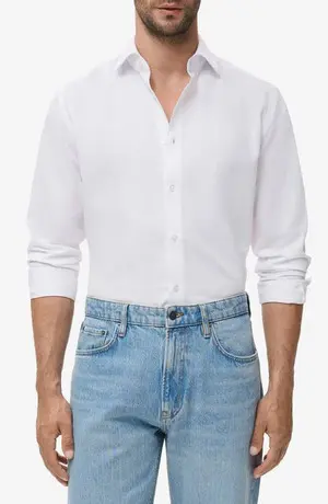 Mango Spread Collar Shirts For Men