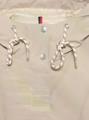 Moncler Hooded Logo-patch Jacket - Neutrals