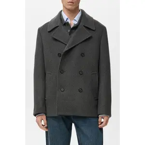 Mango Wool Blend Double Breasted Pea Coat