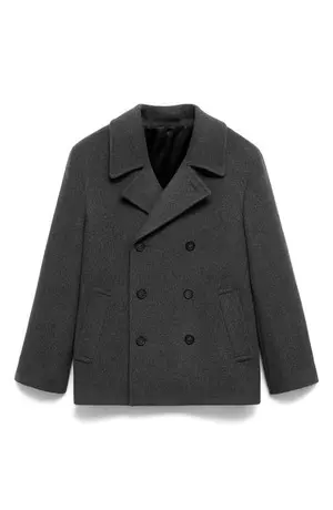 Mango Wool Blend Double Breasted Pea Coat