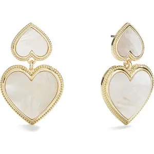 Baublebar Kimberly Faux Pearl Heart Drop Earrings - White