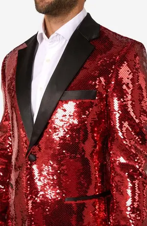 Opposuits Radiant Sequin Embellished Dinner Jacket - Red