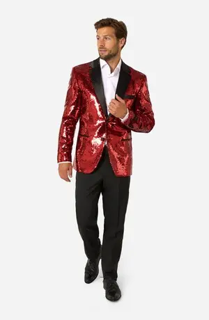 Opposuits Radiant Sequin Embellished Dinner Jacket - Red