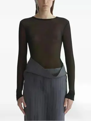 MUGLER Long-sleeved Sheer Top