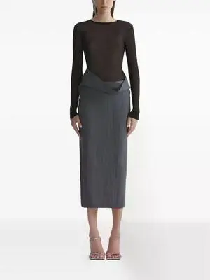 MUGLER Long-sleeved Sheer Top