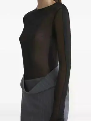 MUGLER Long-sleeved Sheer Top