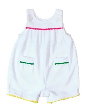 FLORENCE EISEMAN Terry Romper With Pompoms - White
