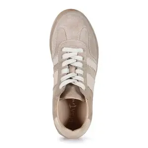 DIBA TRUE Jon Qwill Lace-up Suede Sneaker - Taupe/bone