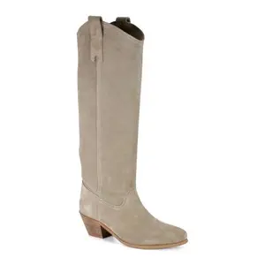 DIBA TRUE Suede Knee High Cowboy Boot - Taupe