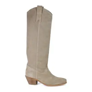 DIBA TRUE Suede Knee High Cowboy Boot - Taupe