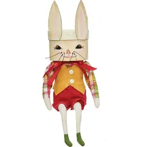 GALLERIE II 15" Benny Easter Bunny Rabbit Cute Decorative Table Sitter Joe Spencer Figure Figurine - Red