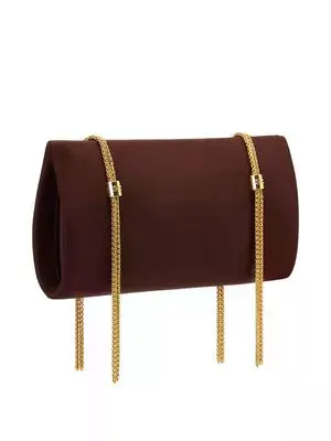 Elisabetta Franchi Logo Chain Shoulder Bag - Brown