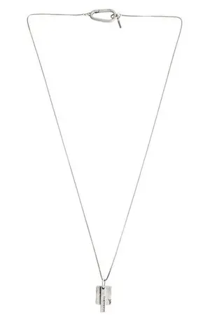 ALLSAINTS Leor Dog Tag Pendant Necklace - Warm Silver