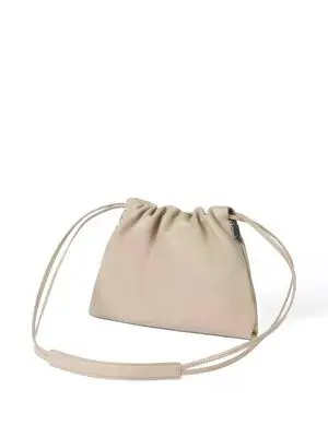 Brunello Cucinelli Leather Shoulder Bag With Monili Detail - Neutrals
