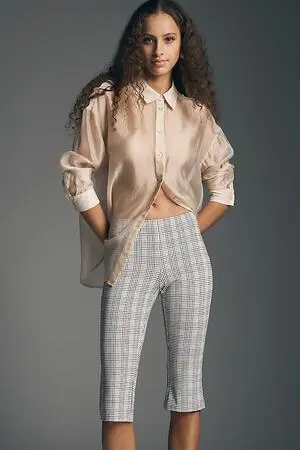 Lioness Plaid Capri Pants - Brown Plaid