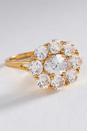 Anthropologie Floral Crystal Ring