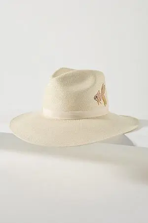 Freya Koi Flat-brim Rancher Hat - Natural