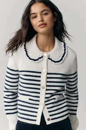 NVLT Striped Knit Jacket - Blue Stripe