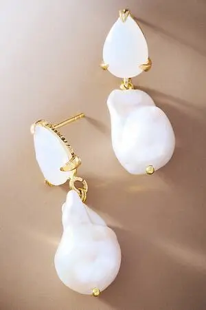 CHRISTIE NICOLAIDES Ella Pearl Moonstone Earrings - Ivory