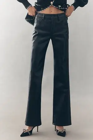 Citizens Of Humanity Genova Leather Bootcut Pants - Black