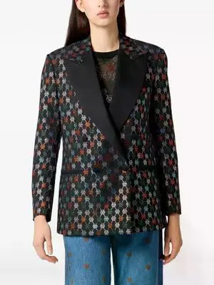 Philipp Plein Monogram-strass Single-breasted Blazer