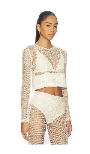 PatBO Crochet Bloom Top