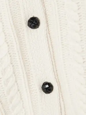 FRAME Cable-knit Cashmere Cardigan - Neutrals