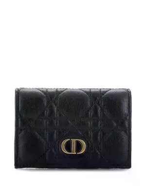 Dior Caro Wallet Cannage Calfskin Xs Small Wallets - Black