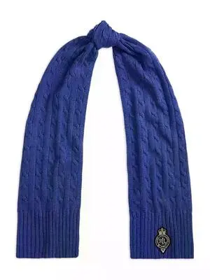 Ralph Lauren Ribbed Logo Scarf - Blue
