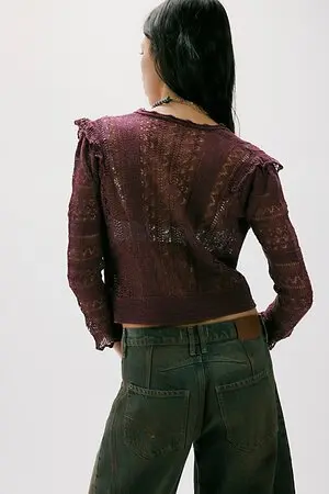 Free People Serendipity Knit Cardigan - Precious Wine