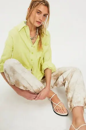 Free People We The Free Laurel Linen Button-down Top - Early Bloomer