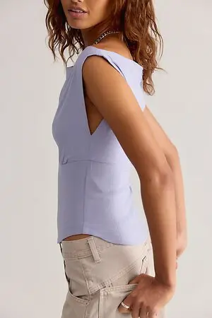 Free People Harper Off-shoulder Knit Top - Frosted Violet