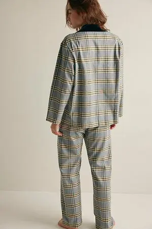 Sleeper Checked Cotton-flannel Set