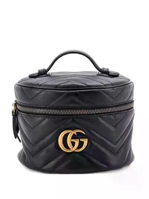 Gucci Gg Marmont Vanity Matelasse Leather Mini Backpack - Black