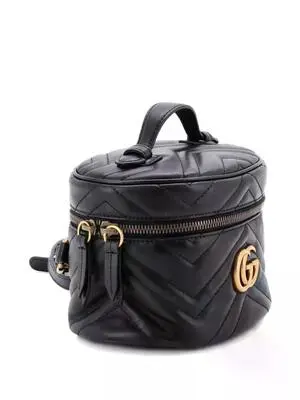 Gucci Gg Marmont Vanity Matelasse Leather Mini Backpack - Black