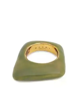Marni Trapeze Enamel Ring - Green