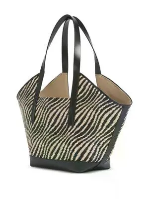 Marni Small Raffia-effect Tote Bag - Black